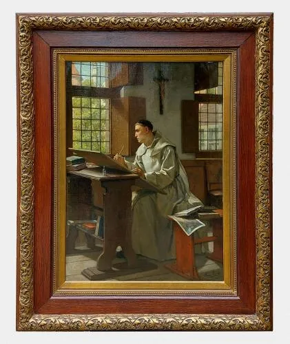 Peinture d'un moine du peintre belge Frans Vinck