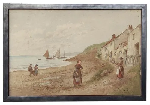 Schilderij op papier van de Britse kunstenaar Edward C. Booth