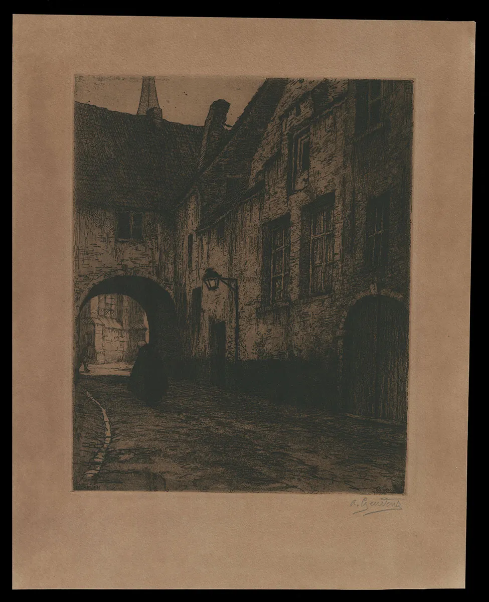 Dry needle etching by the Belgian artist Albert Geudens