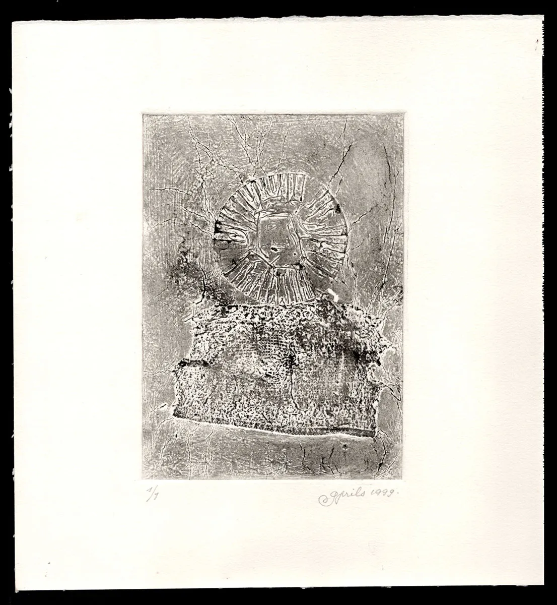 Grafisch werkje van de Gentse kunstenaar Gustaaf Prils kopen uit 1999