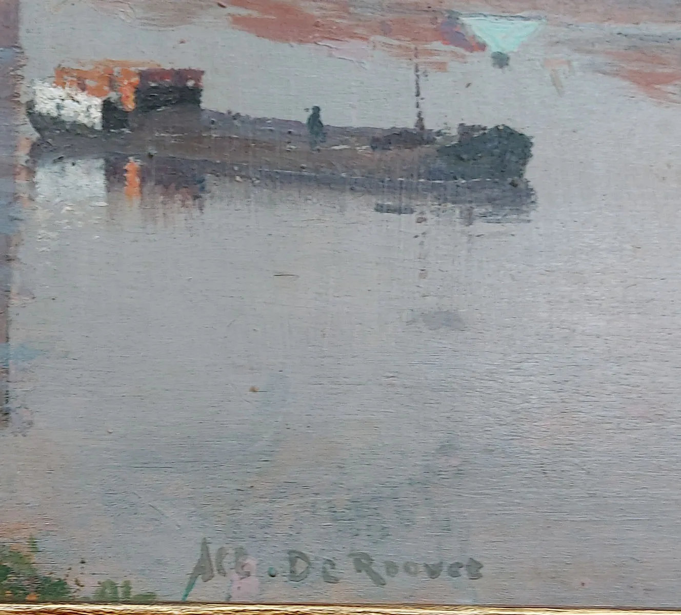 Een riviersaanzicht van de Belgische schilder Albert de Roover