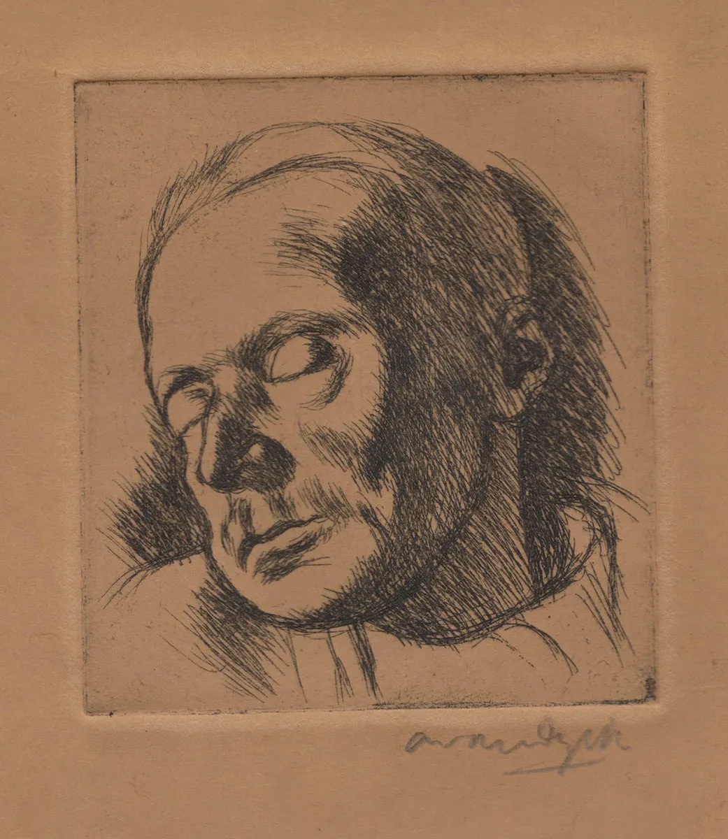 Etching etched by the Belgian artist Albert Van Dyck