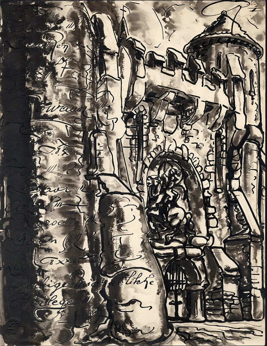 Buy ink drawing by the Belgian artist Alfred Ost