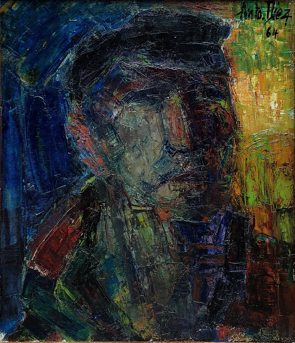 Expressionistisch schilderij uit 1964 van Anto Diez kopen