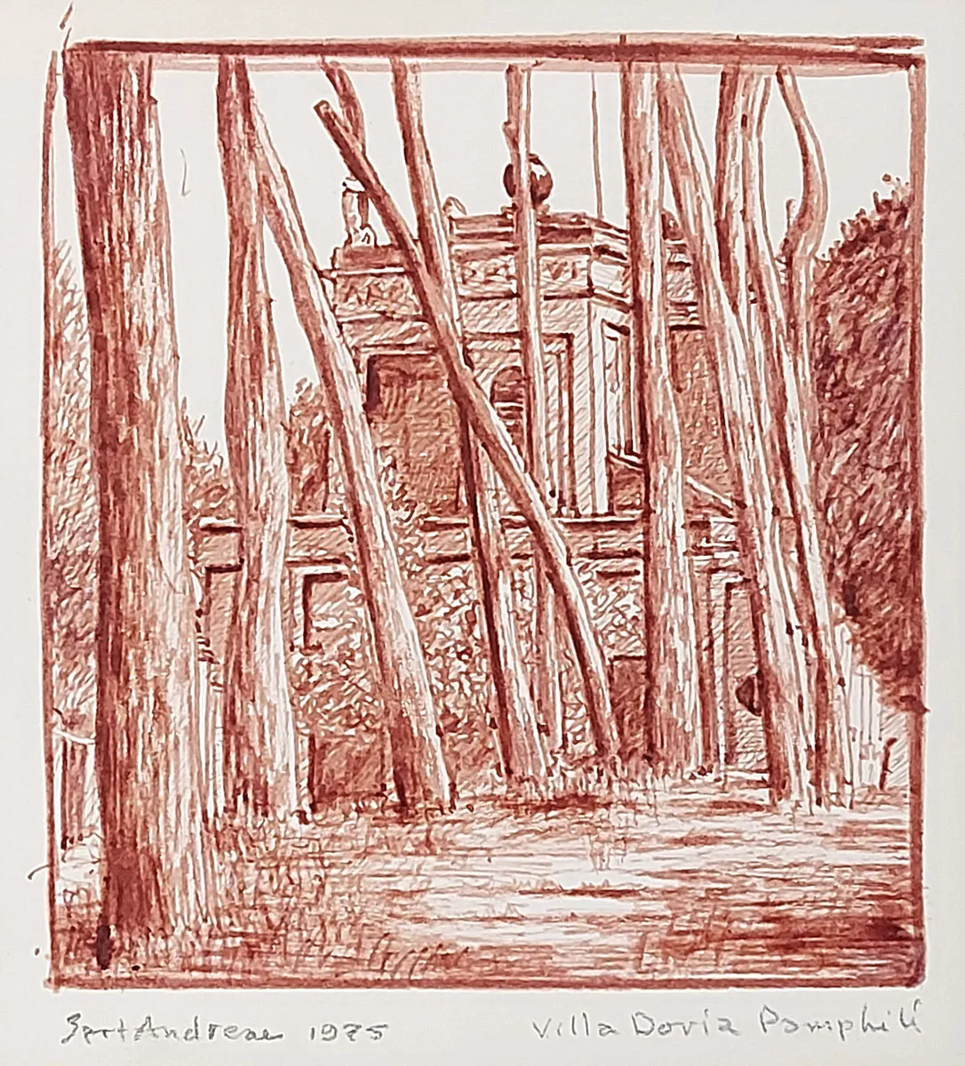 Tekening uit 1975 kopen van de Nederlandse kunstenaar Bert Andreae