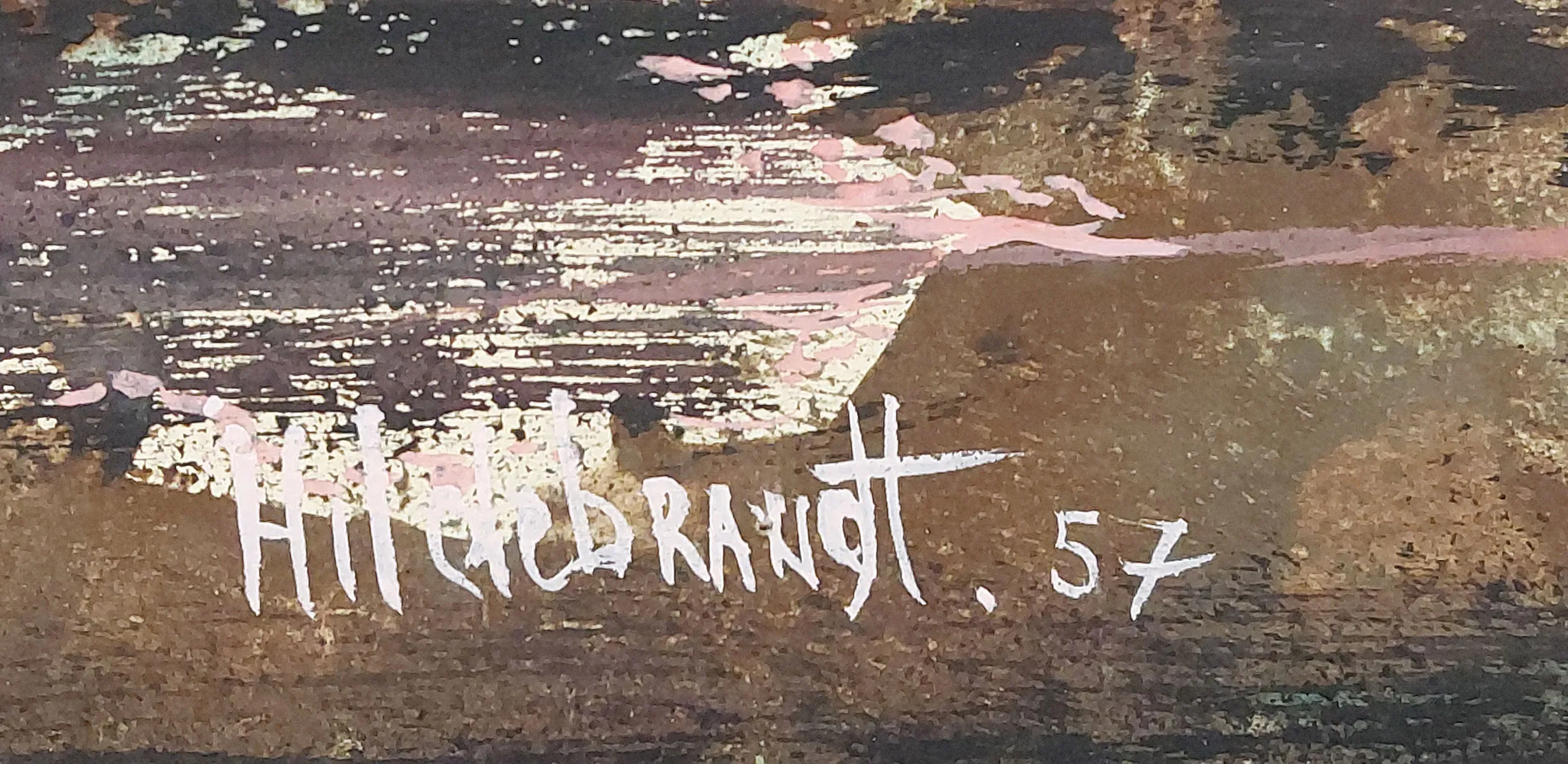 Abstract painting from 1957 Antwerp painter Bert Hildebrandt