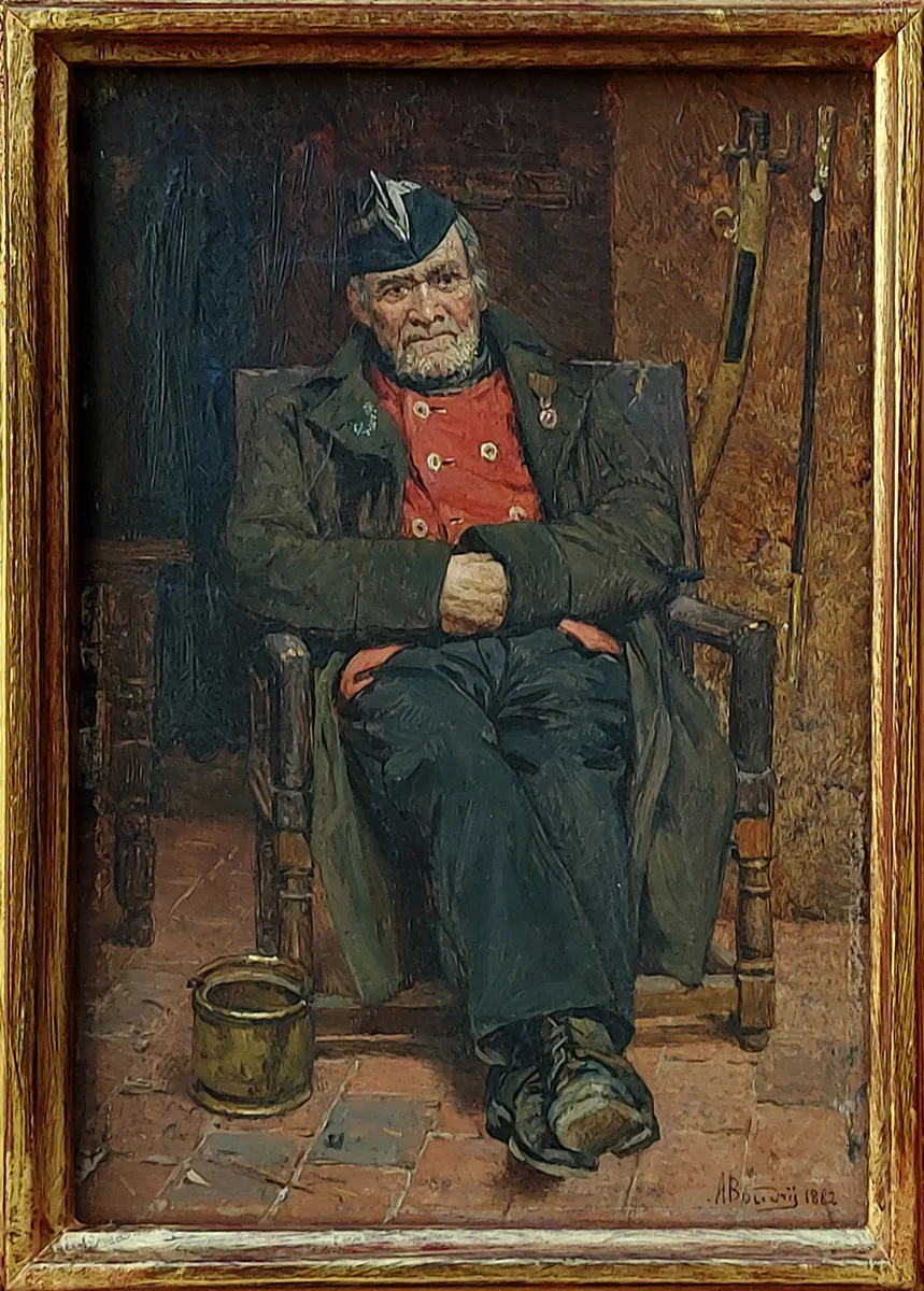 Nederlandse kunstenaar Cornelis Steffelaar met een potloodtekening