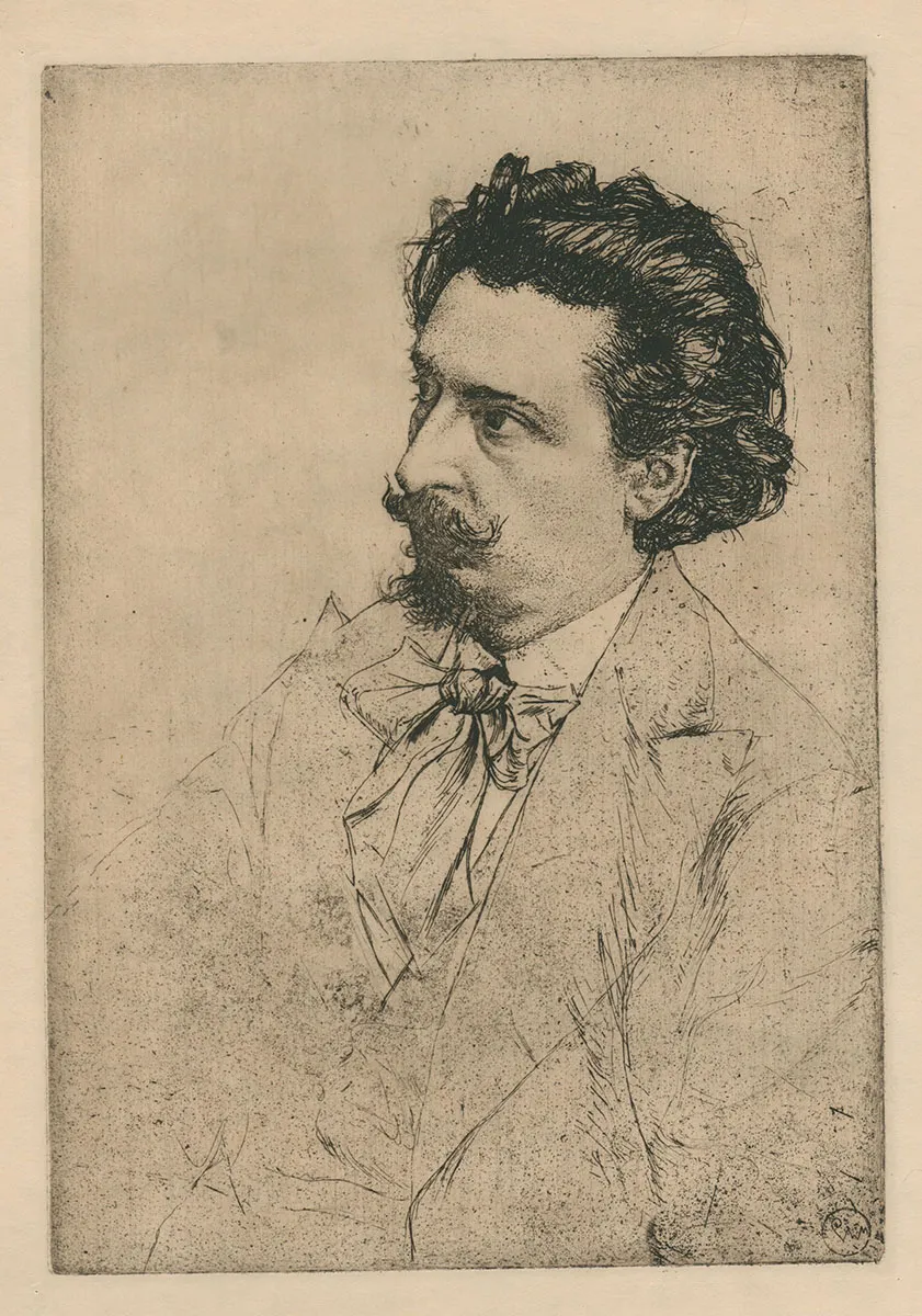 Ets van de Belgische etser schilder Charles Mertens