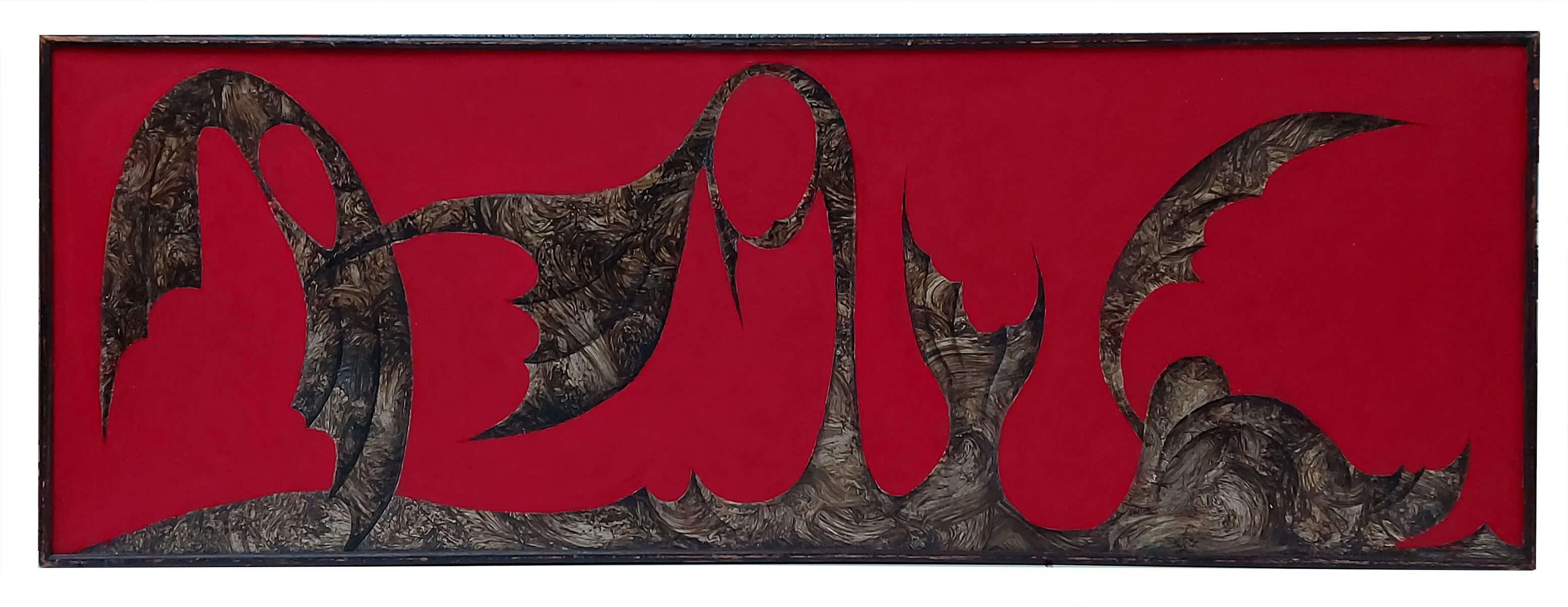 Kunstwerk, gemengde techniek uit 1968 van kunstenaar Delporte