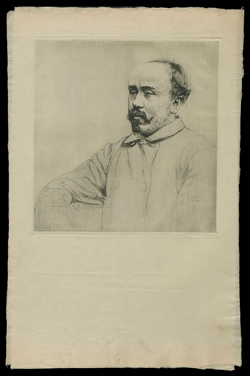 Etching by the Belgian etcher painter Charles Mertens