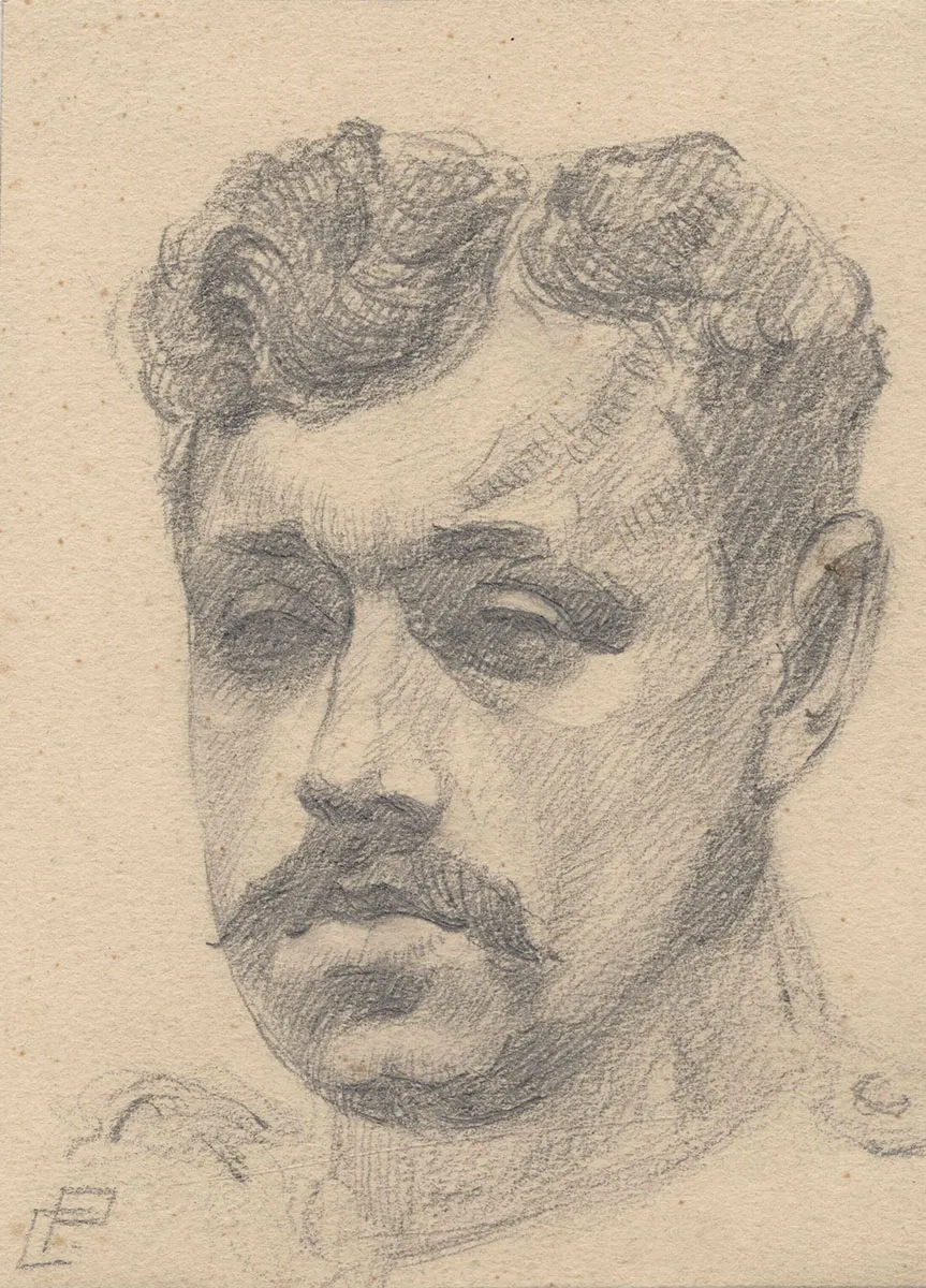 Tekening van Belgische militair door Stan Peet