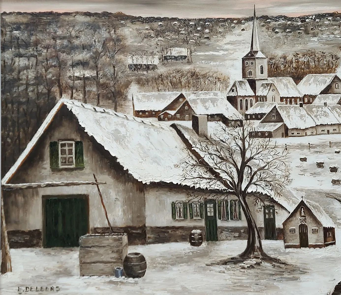 Schilderij uit 1979 van de Belgische schilder Emile De Leers kopen