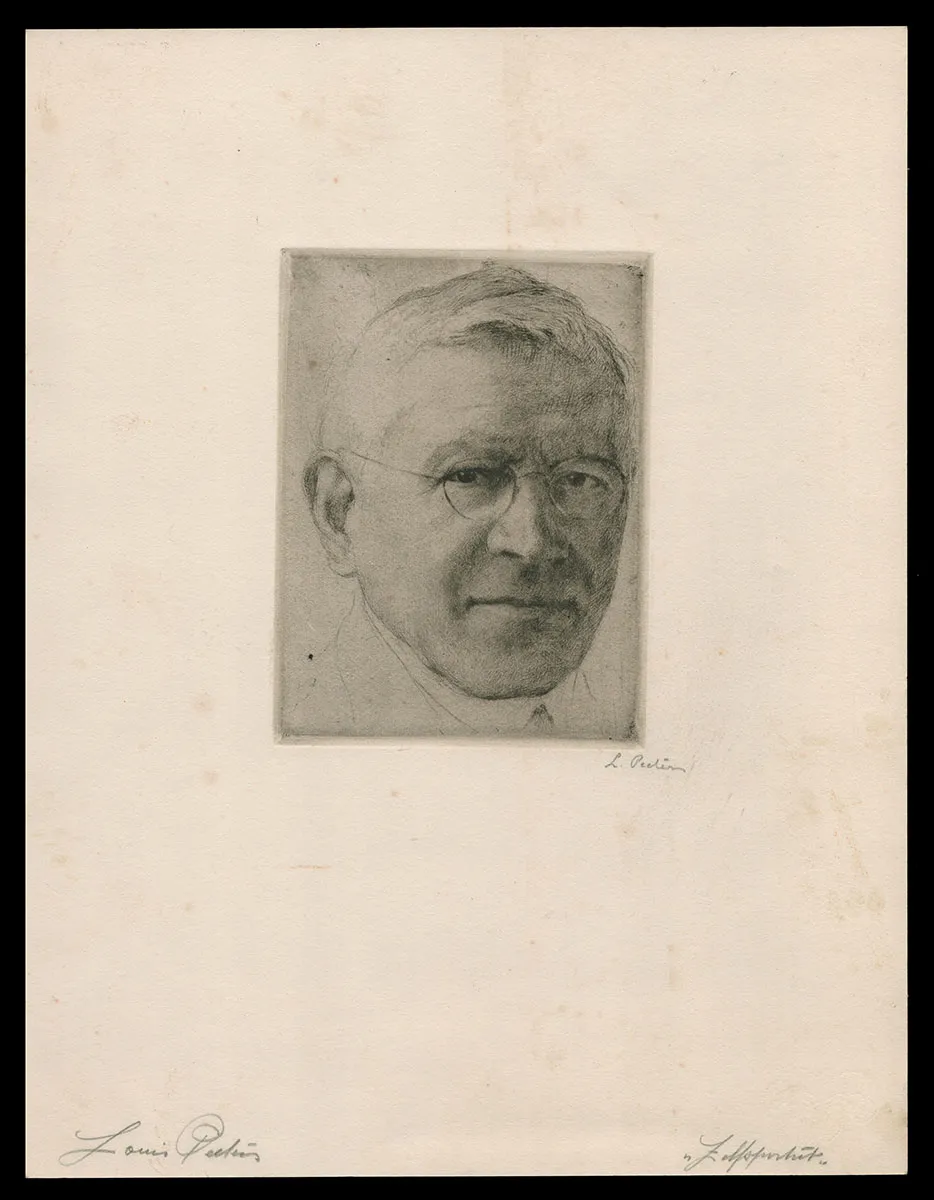Een zelfportret van de kunstenaar, etser Louis Peeters kopen