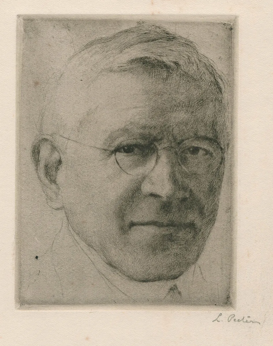 Een zelfportret van de kunstenaar, etser Louis Peeters kopen