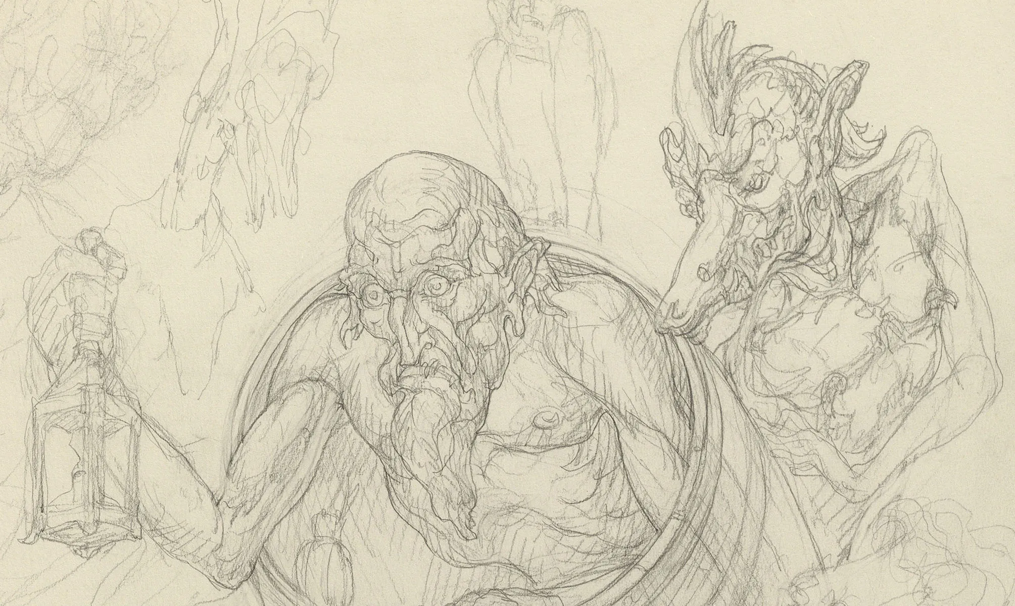 Grote tekening van de Belgische kunstenaar Edmond Van Dooren