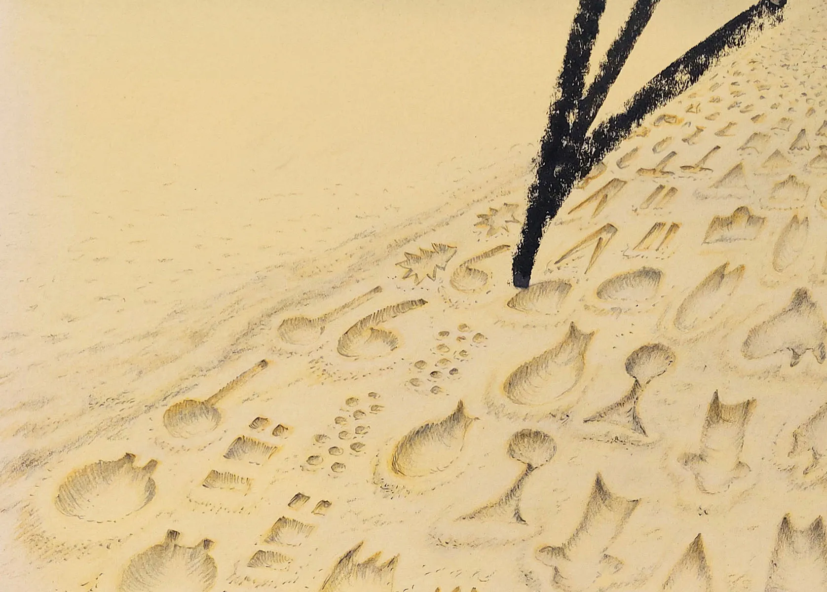 Pasteltekening uit 1981 van Belgische kunstenaar Frank Maieu kopen