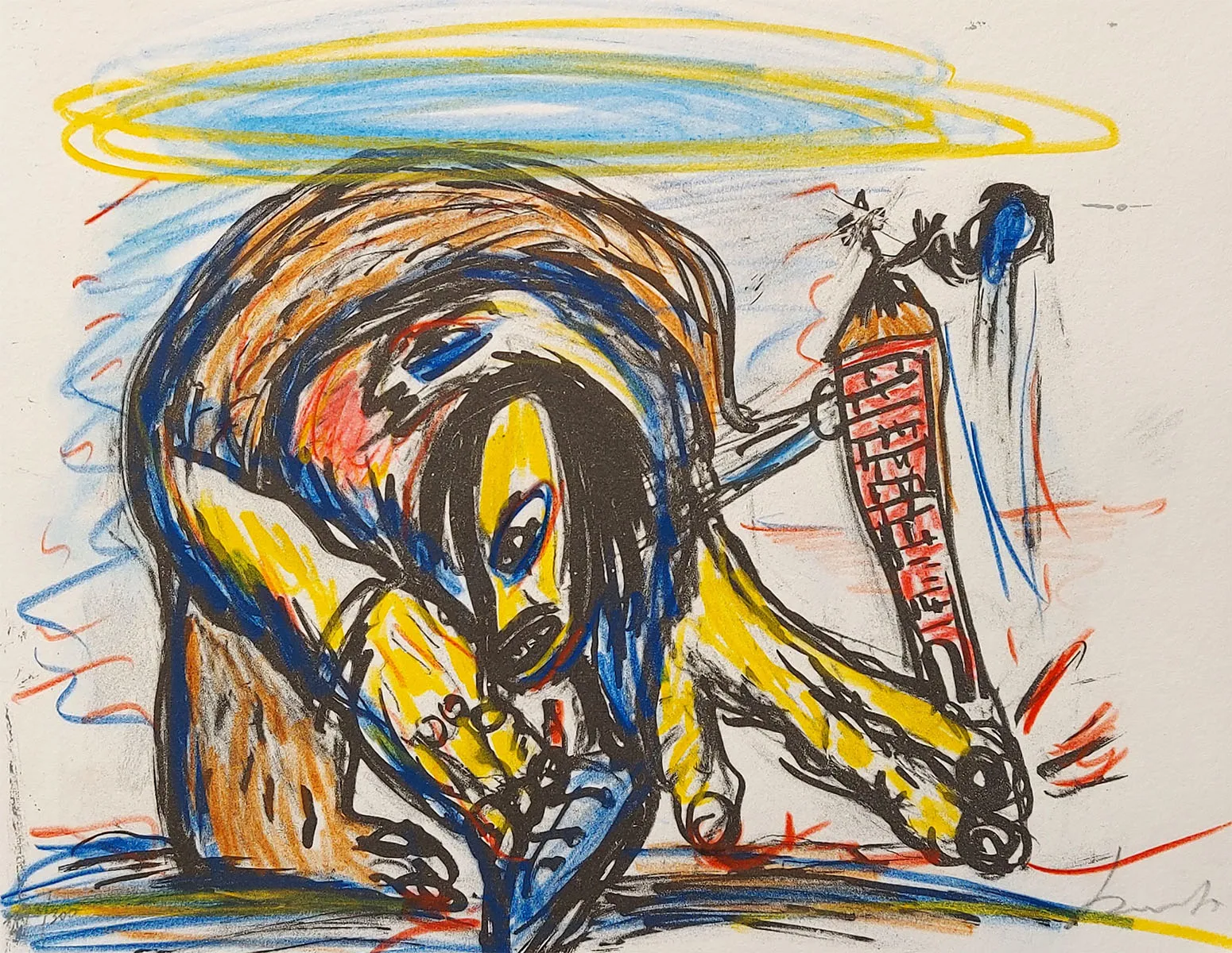 Duo lithographs by and signed by Fred Bervoets from 1984