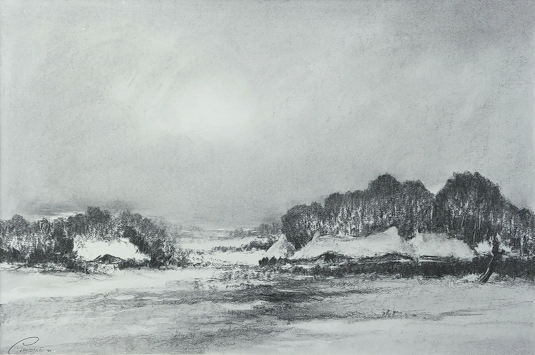 Impressionistische tekening van de kunstenaar Frans Geerinckx kopen