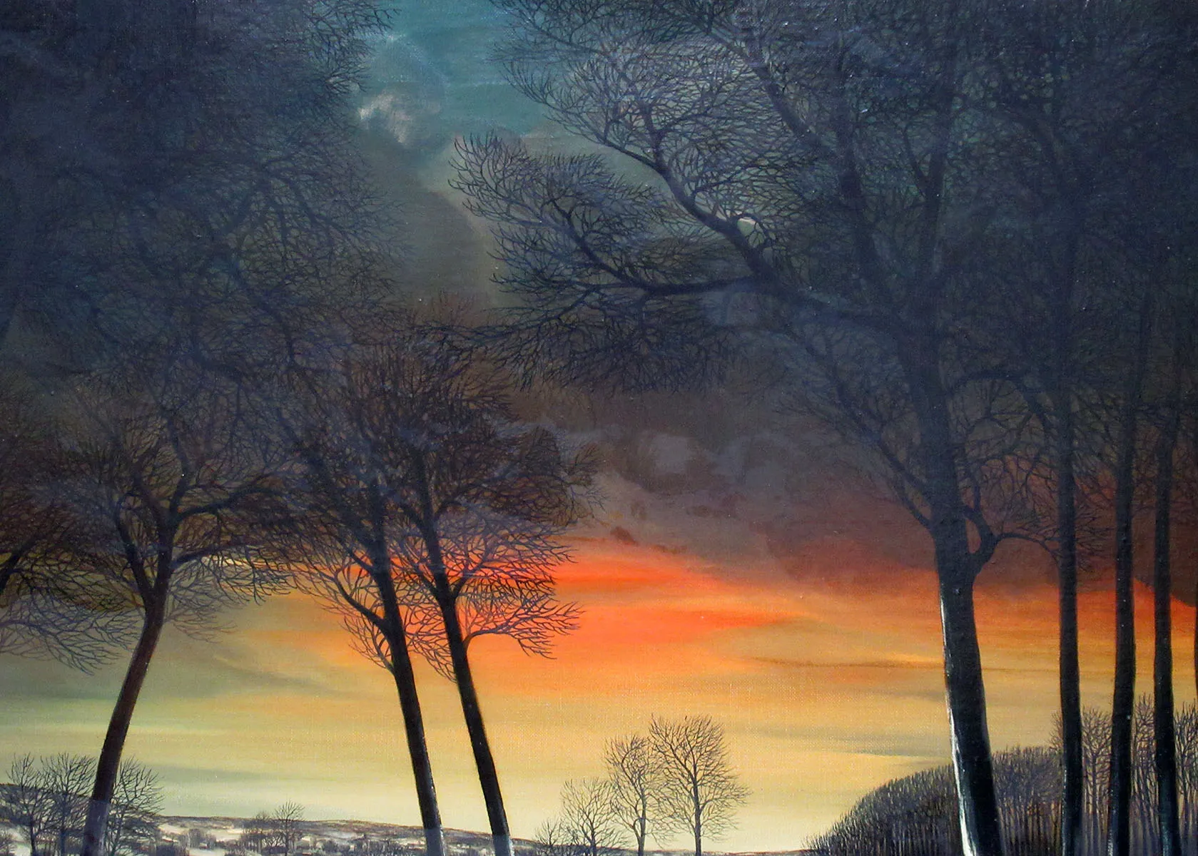 Een winterlandschap van de Belgische schilder Germaan Bos kopen