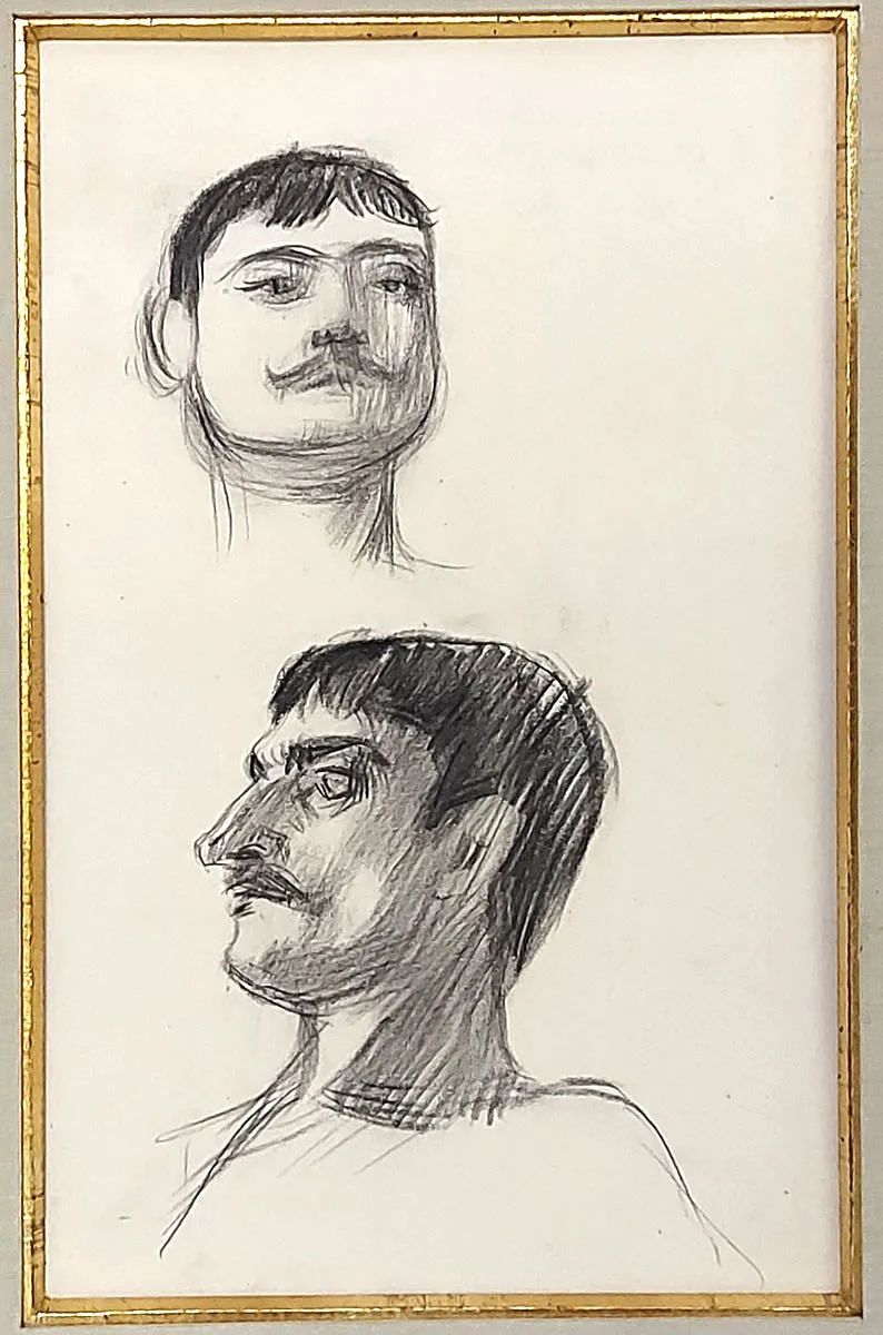 Tekening, zelfportret van de Belgische kunstenaar Henri Evenepoel