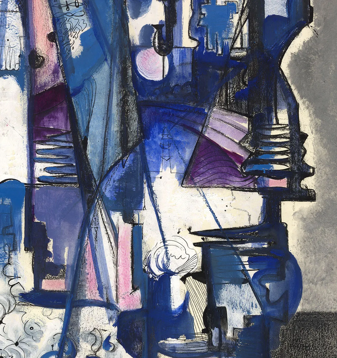 Goauche from 1959 by the Belgian artist Bert Hildebrandt