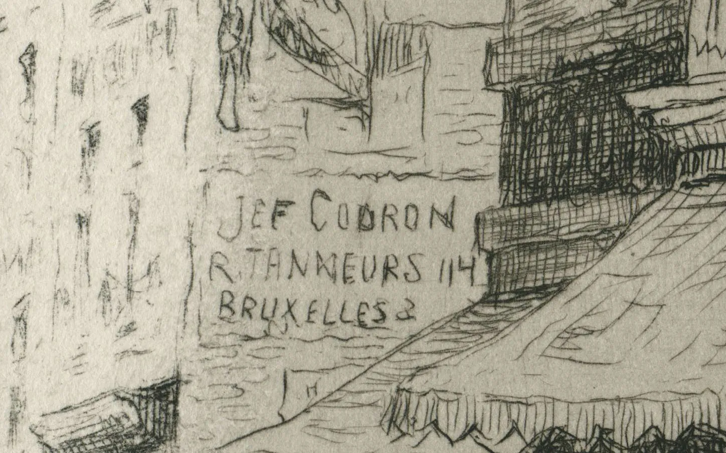 Ets van de Brusselse kunstenaar, etser Jef Codron kopen