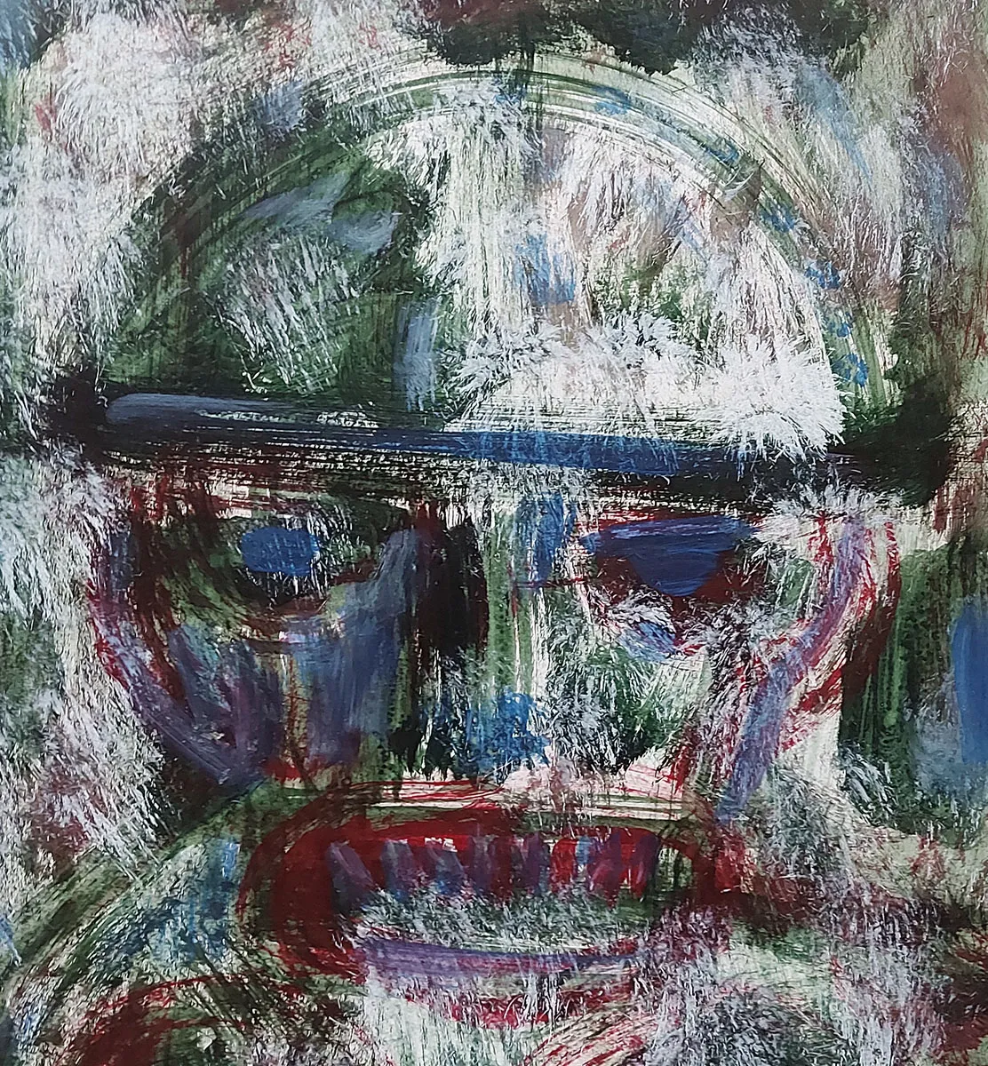 Peinture à l'huile sur papier du peintre Jacques Pille