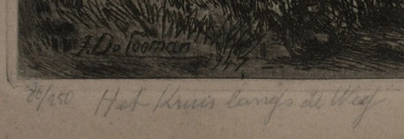 Grote ets van de Belgische etser Jan de Cooman kopen