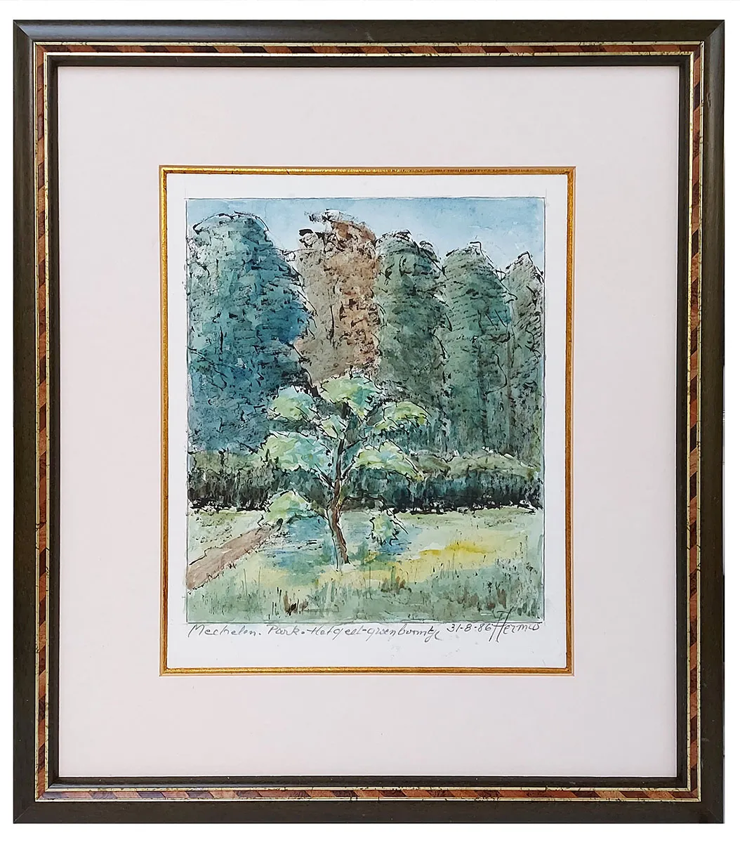 Buy a watercolor from 1986 by the Mechelen painter Jan Hermus