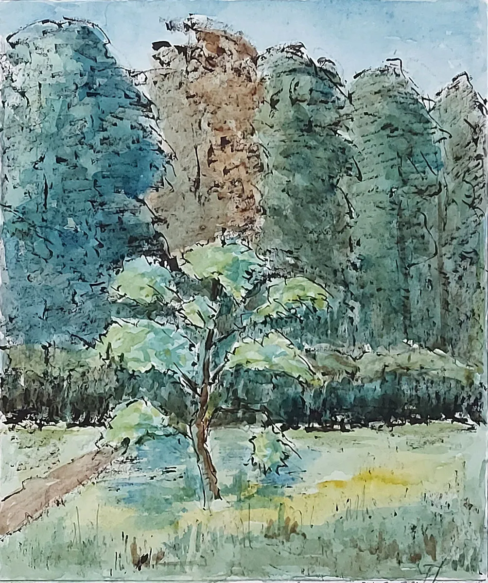 Buy a watercolor from 1986 by the Mechelen painter Jan Hermus