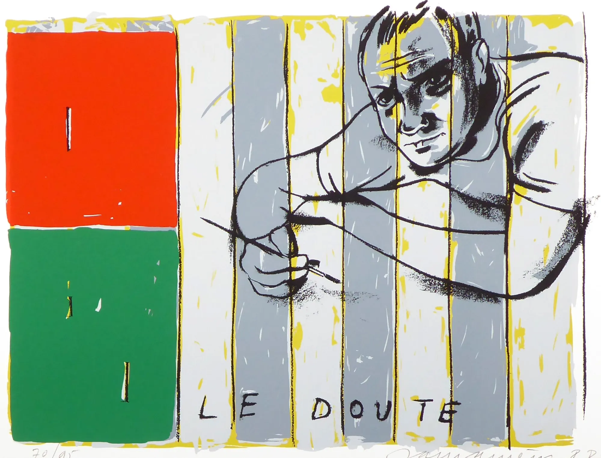 Belgische kunstenaar Jan Vanriet een litho uit 1988