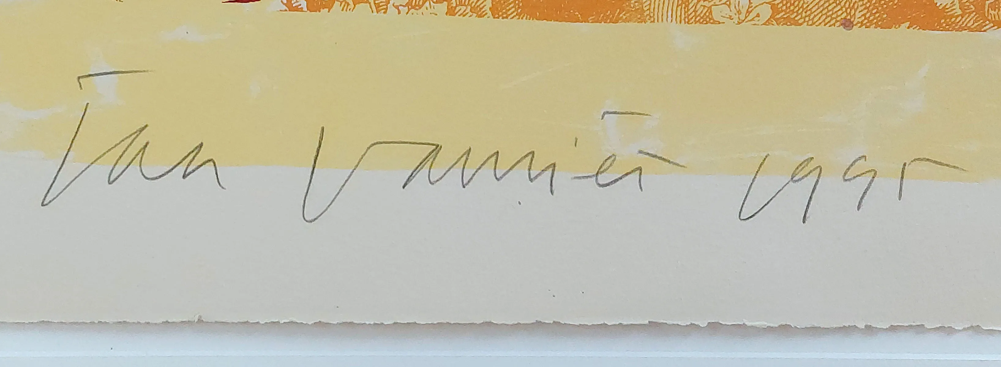 Litho uit 1995 van de Belgische kunstenaar Jan Van Riet kopen