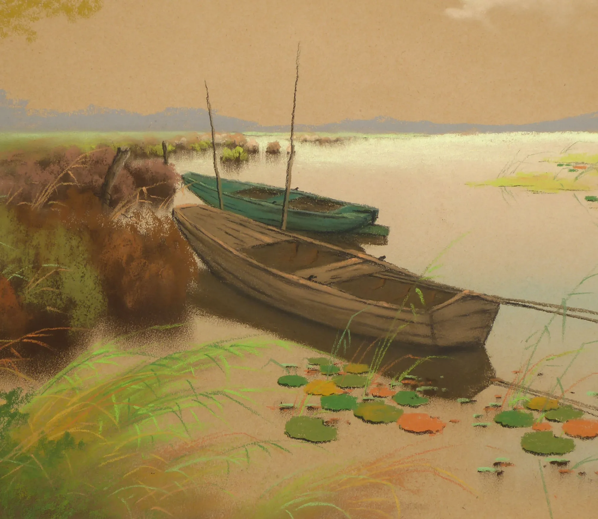 Pastel by the French artist Jean Emile Vallet