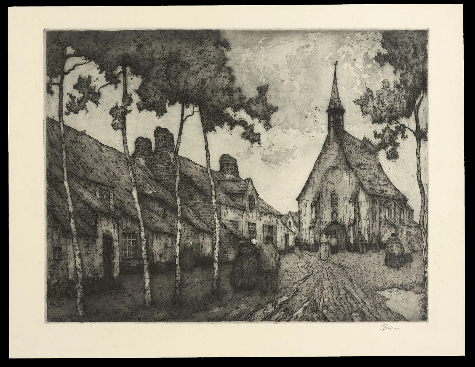 Grote ets van de Brusselse kunstenaar, etser Jef Codron kopen