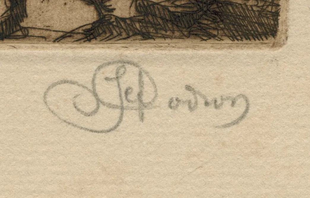 Ets van de Brusselse kunstenaar, etser Jef Codron kopen