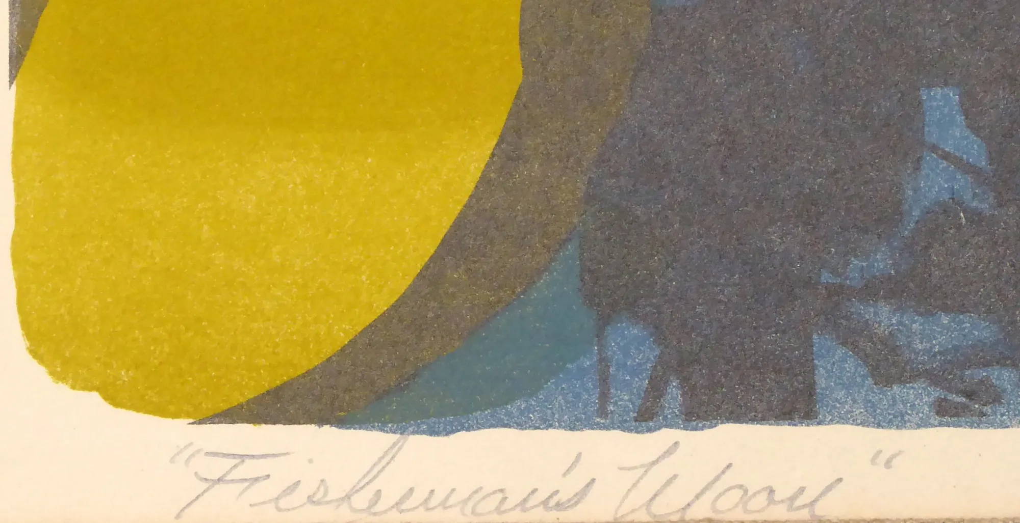 American Painter lithographer John Muench Fishermans Moon