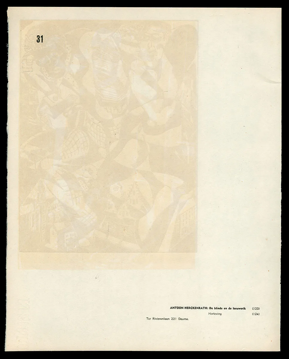 Houtsnede van de Belgische kunstenaar Joris Minne uit 1949 kopen