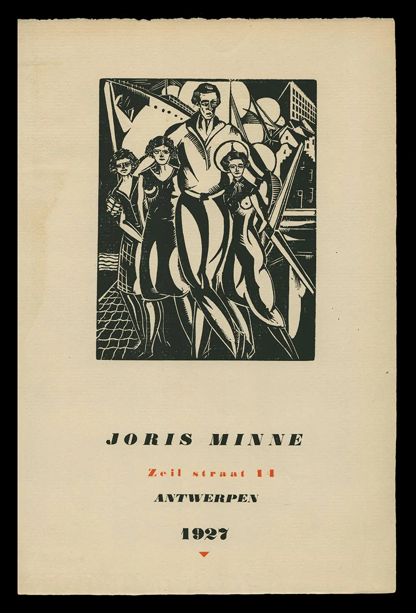 Gravure sur bois 1927 par l'artiste belge Joris Minne acheter