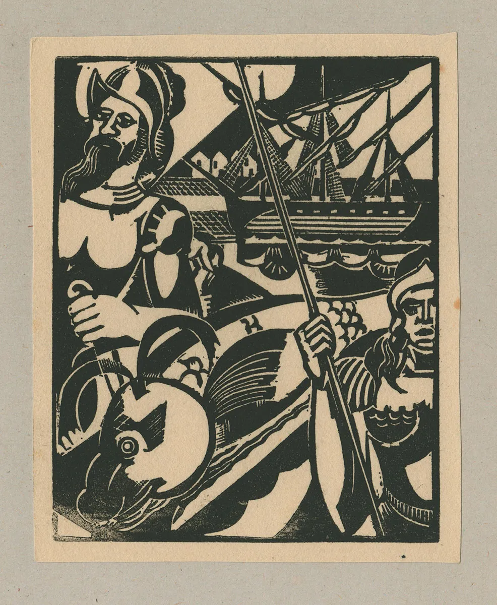 Woodcut, 1930 by the Belgian graphic artist Joris Minne from 1930 buy