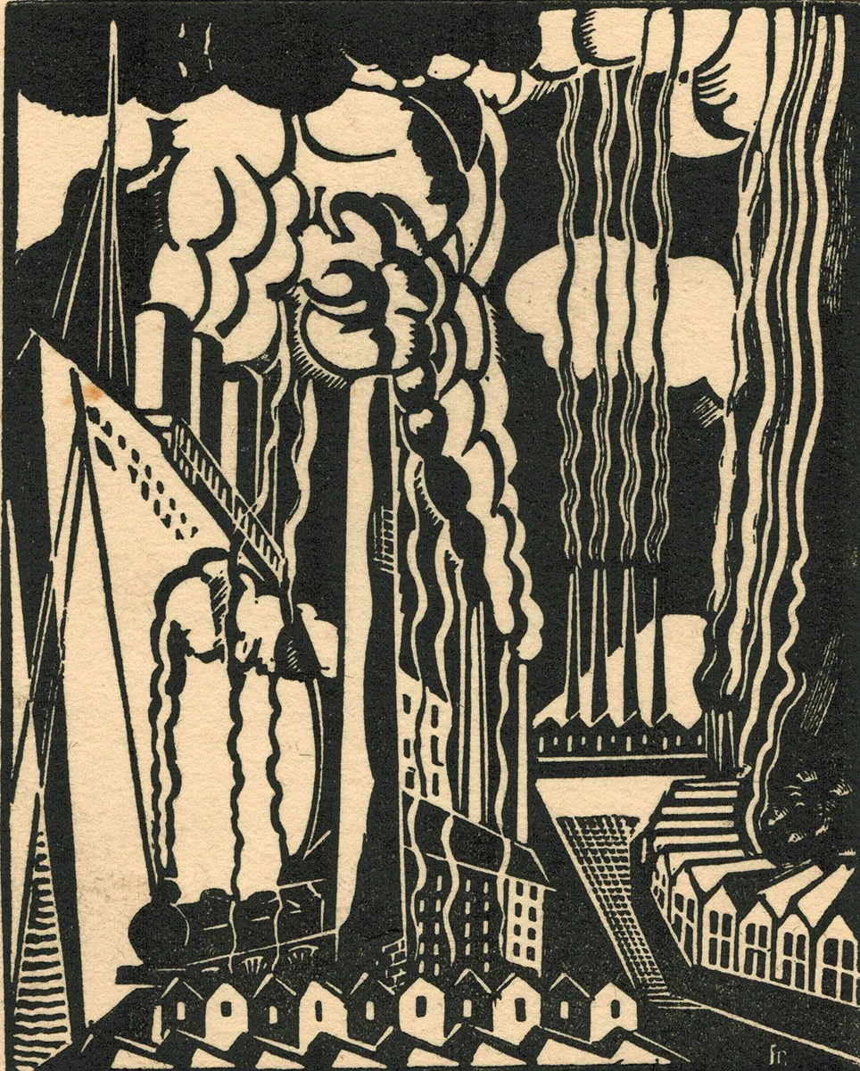 Houtsnede van de Belgische kunstenaar Joris Minne uit 1930 kopen