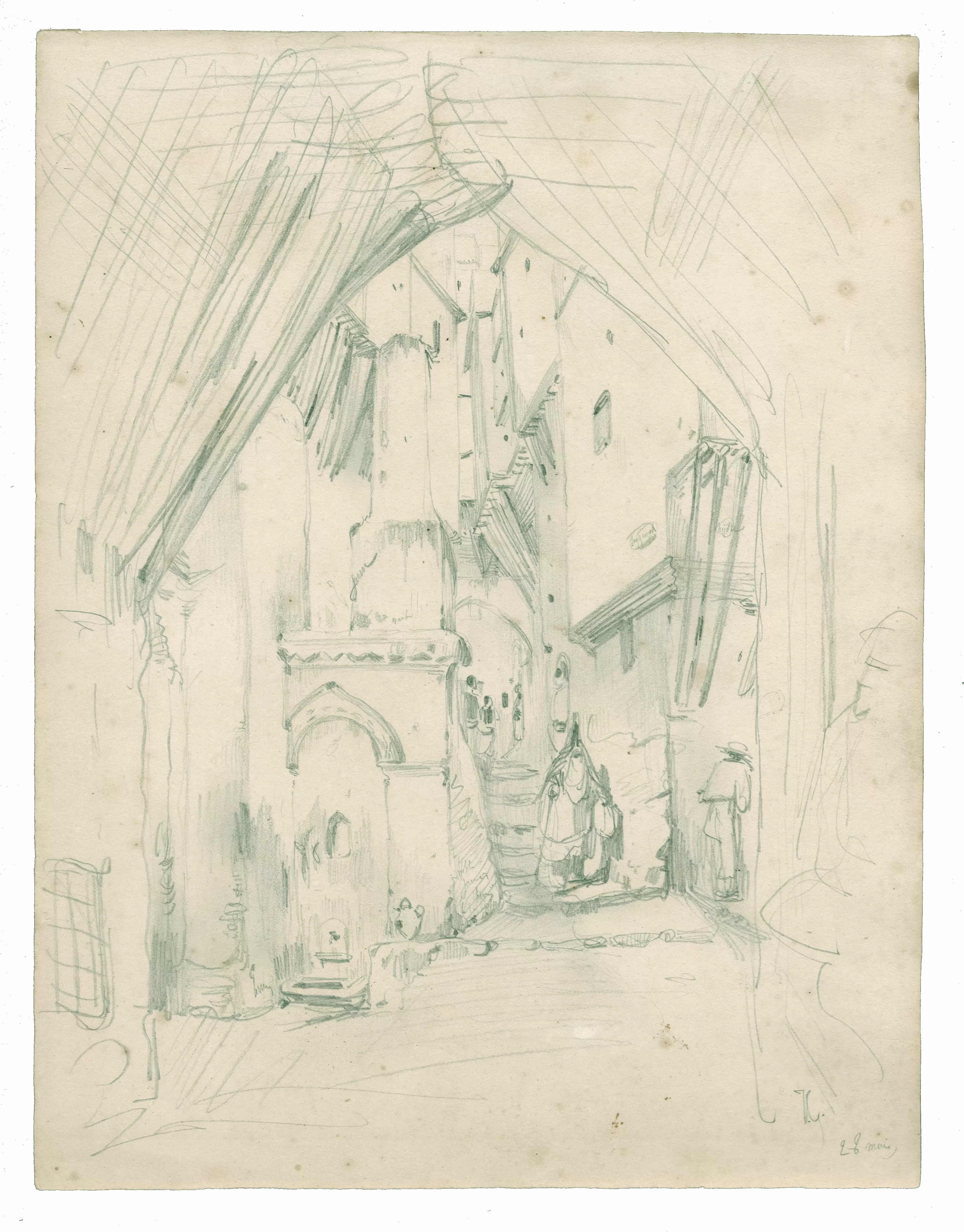 Potloodtekening van Joseph Coomans schilder en tekenaar