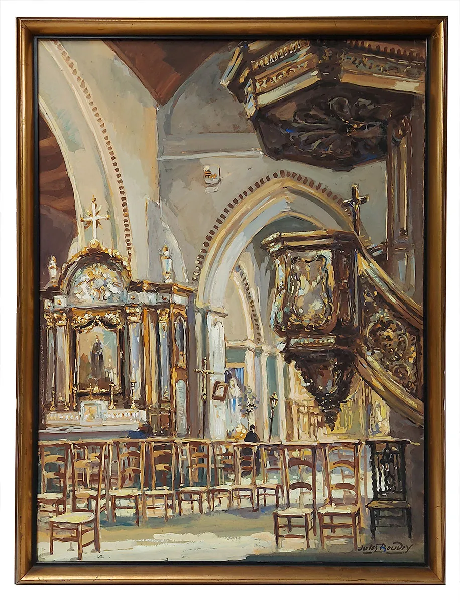 Goauche, waterverfschilderij van de kunstschilder Jules Boudry