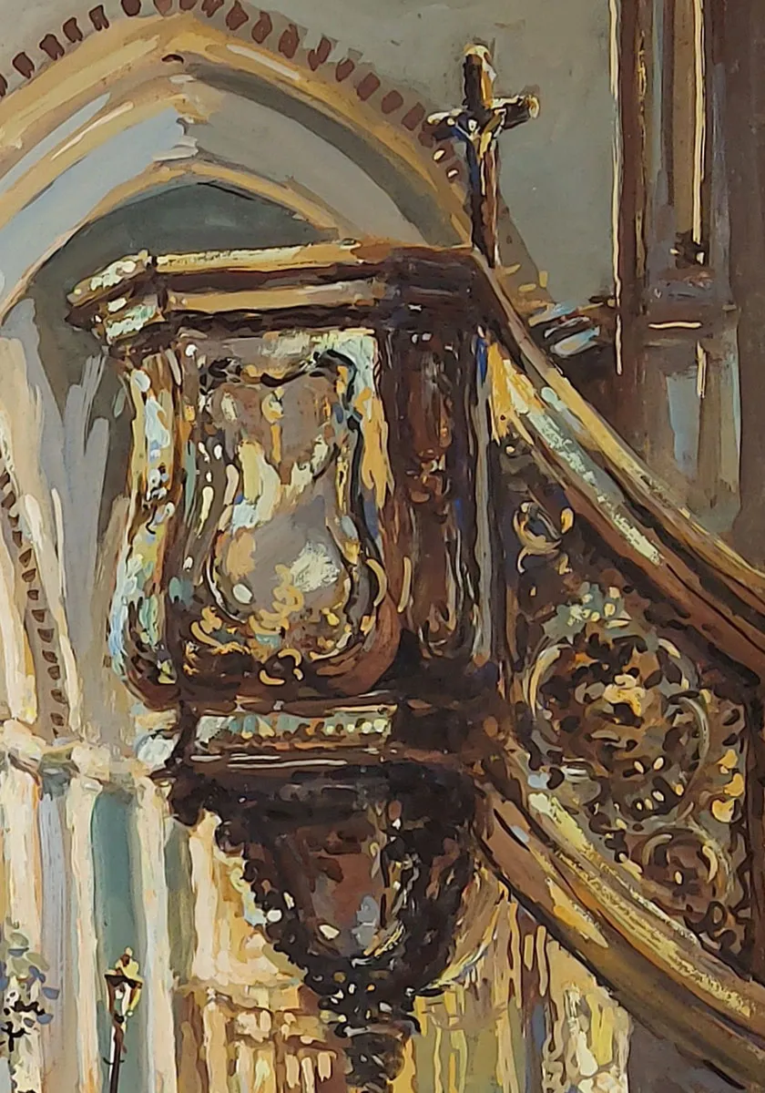 Goauche, waterverfschilderij van de kunstschilder Jules Boudry