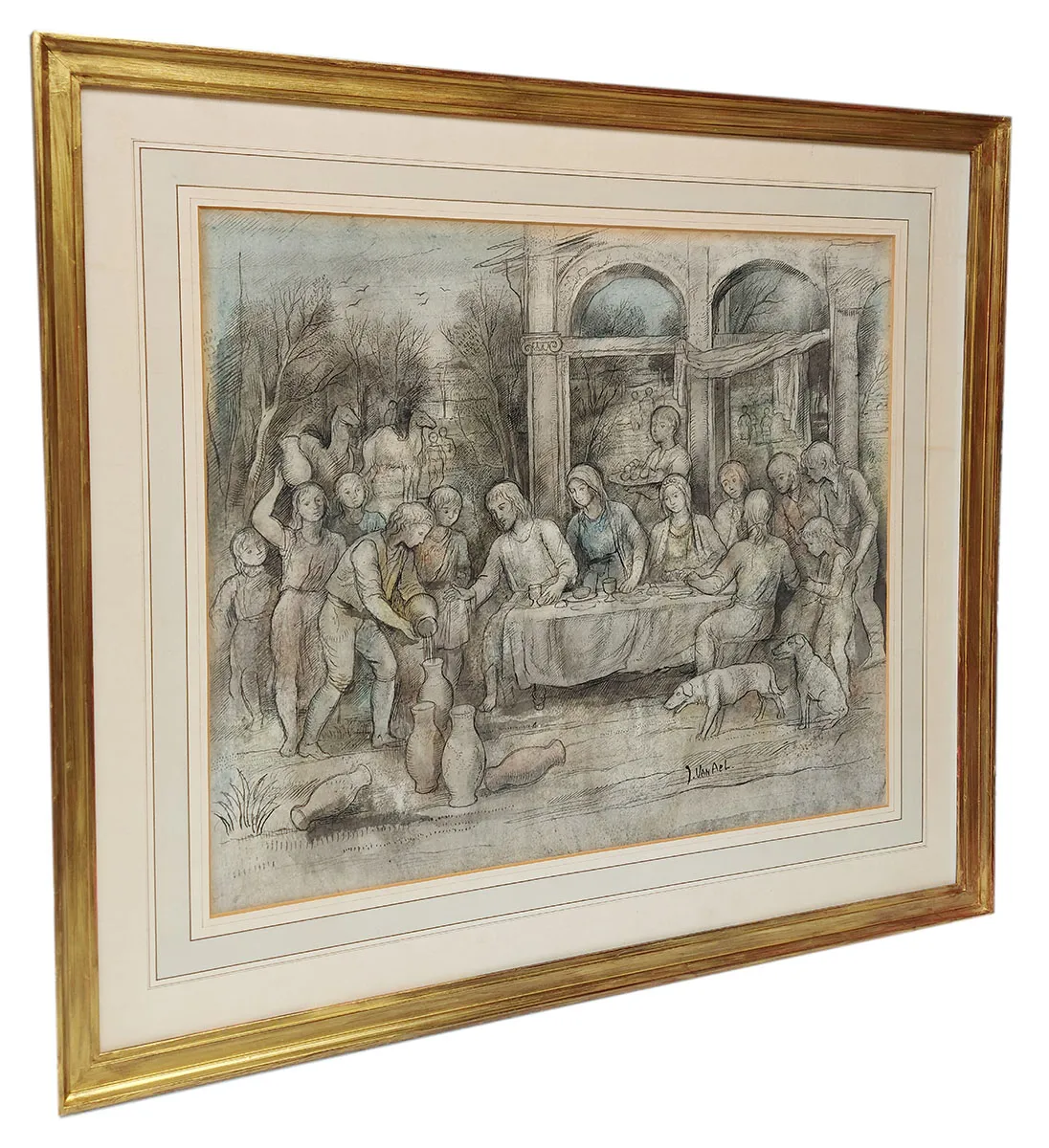 Buy a colored pen drawing by the Belgian artist Jules Van Ael