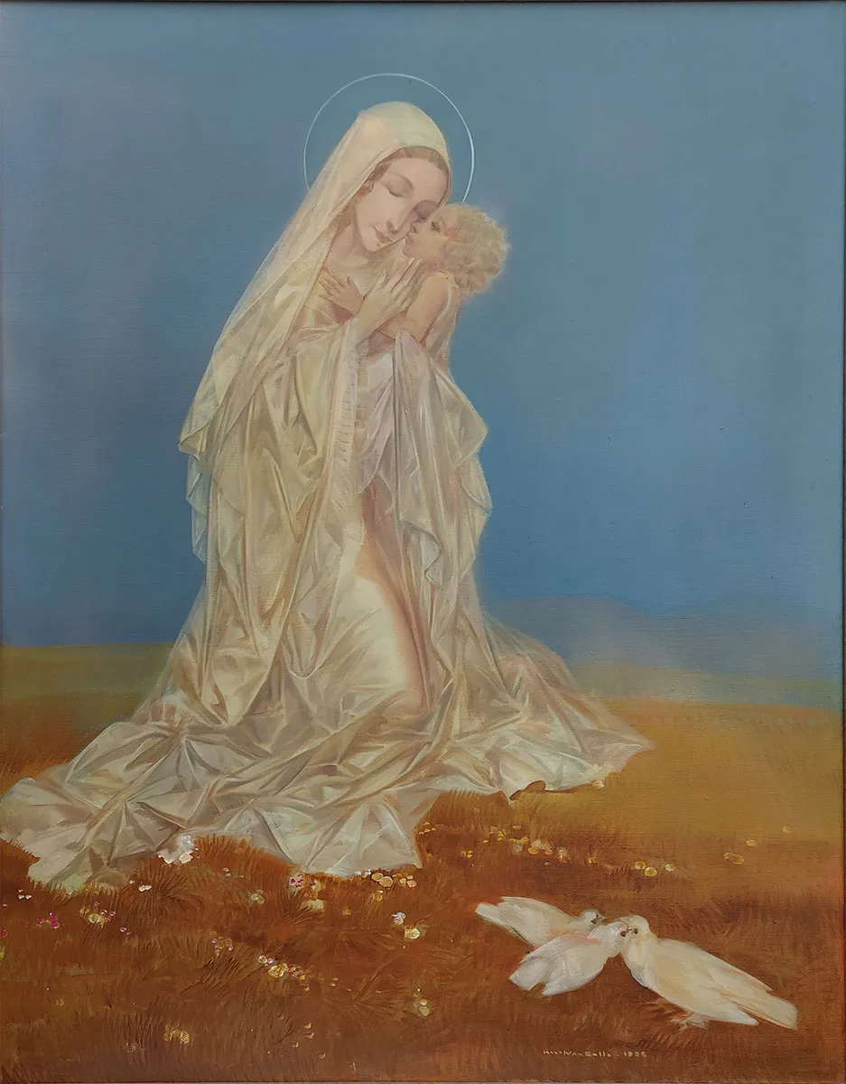 Een romantisch schilderij van de Belgische schilder Karel Van Belle