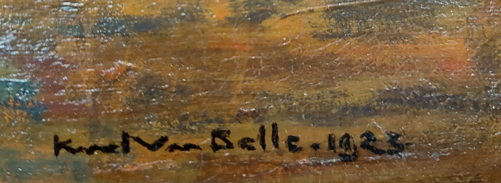 Een romantisch schilderij van de Belgische schilder Karel Van Belle