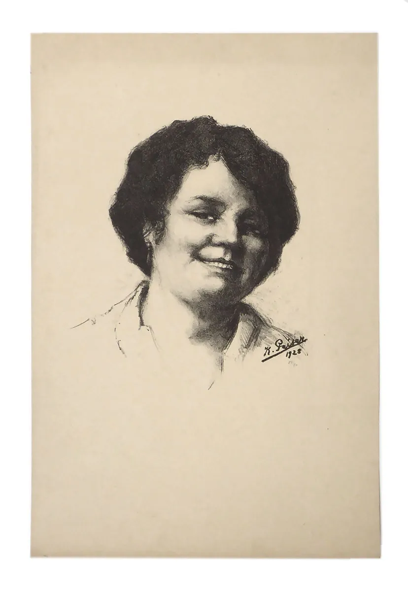 Large lithograph by Kurt Peiser, an Antwerp graphic artist