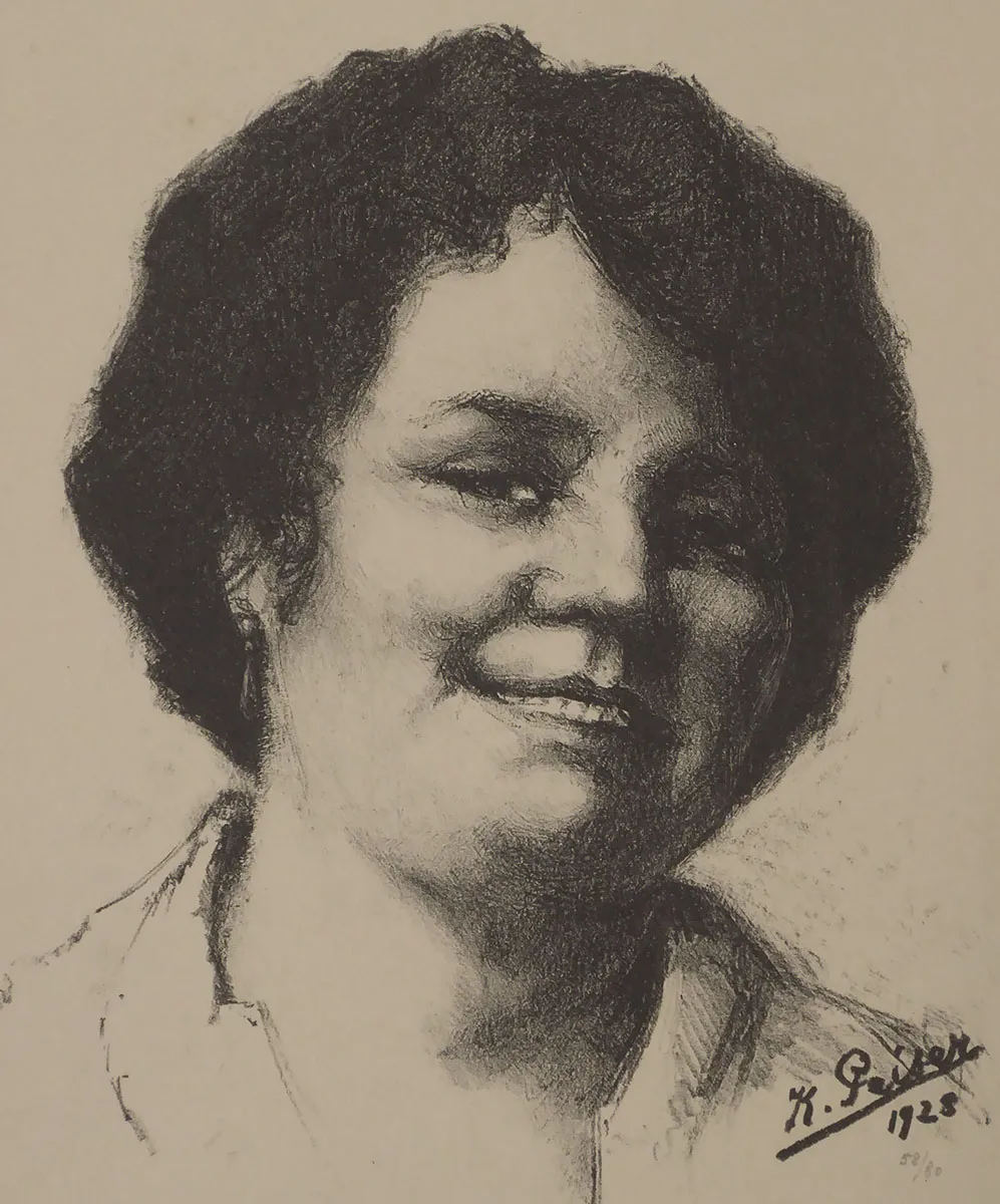 Grote litho van Kurt Peiser, een Antwerpse graficus