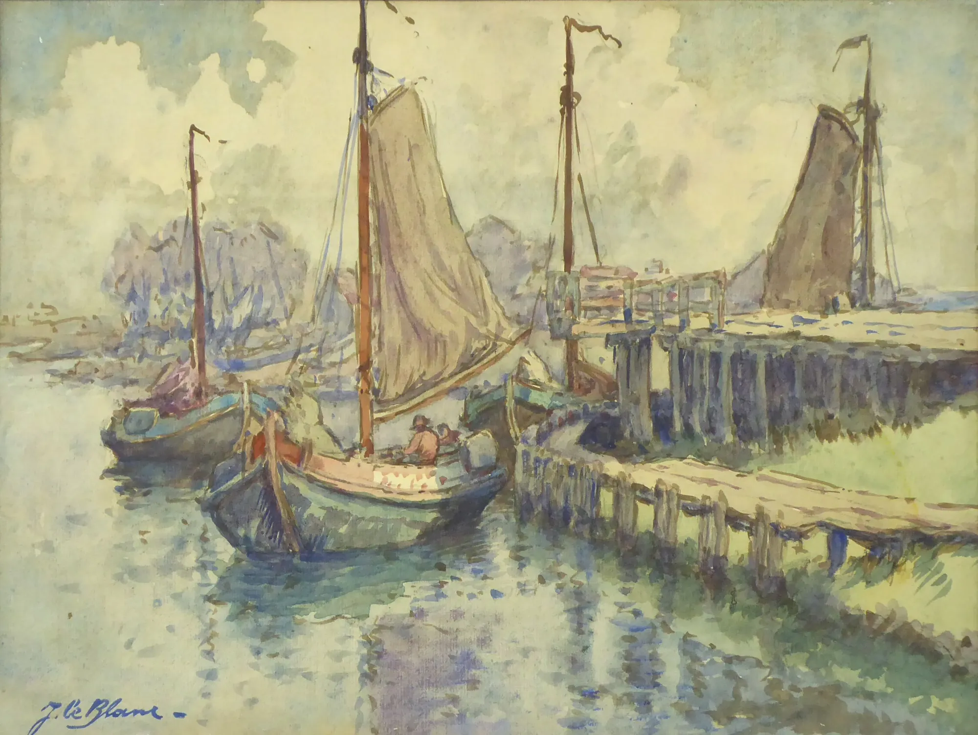 Schilderij van Nederlandse kunstschilder Terhel, Le Blanc