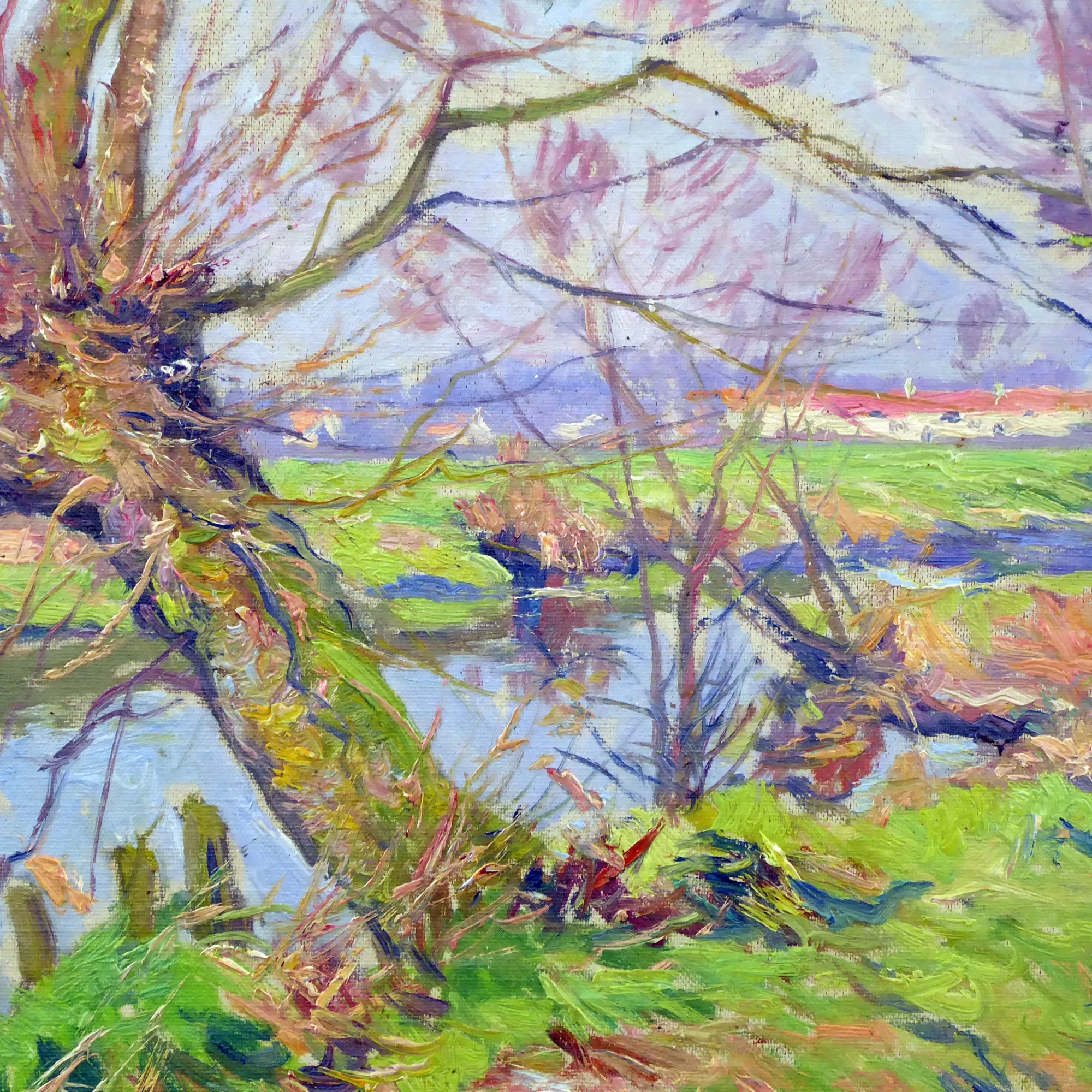 Schilderij van de Belgische kunstenaar, schilder en etser Louis Clesse.